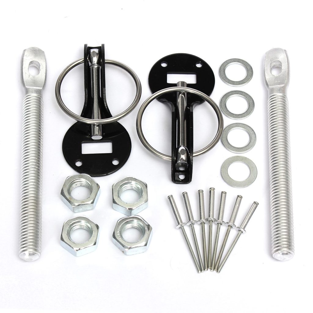 ALLOY BONNET PIN KIT - BLACK/SILVER - BC Direct