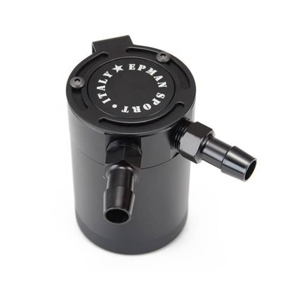 60ML COMPACT BAFFLED CATCH CAN - BLACK - BC Direct